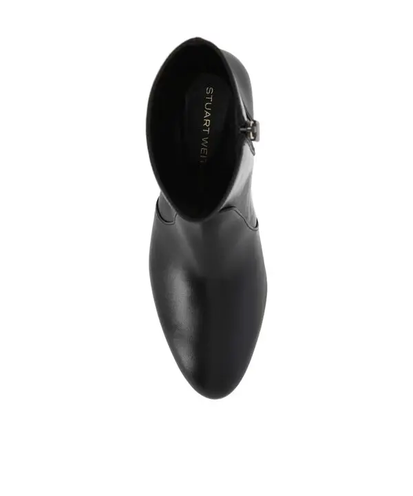 STUART WEITZMAN Round Toe Block Heel Ankle Boots - Black