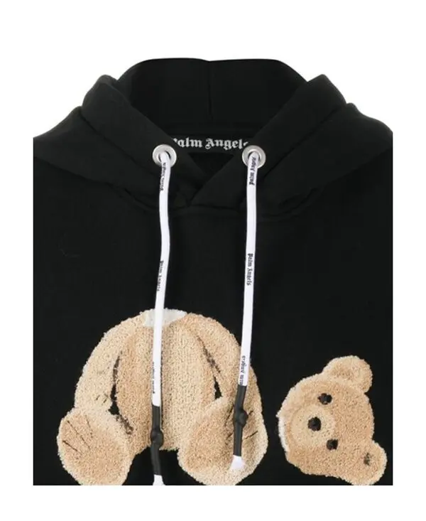 Palm Angels Bear-motif Hoodie - Black