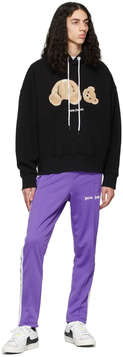 Palm Angels Bear-motif Hoodie - Black