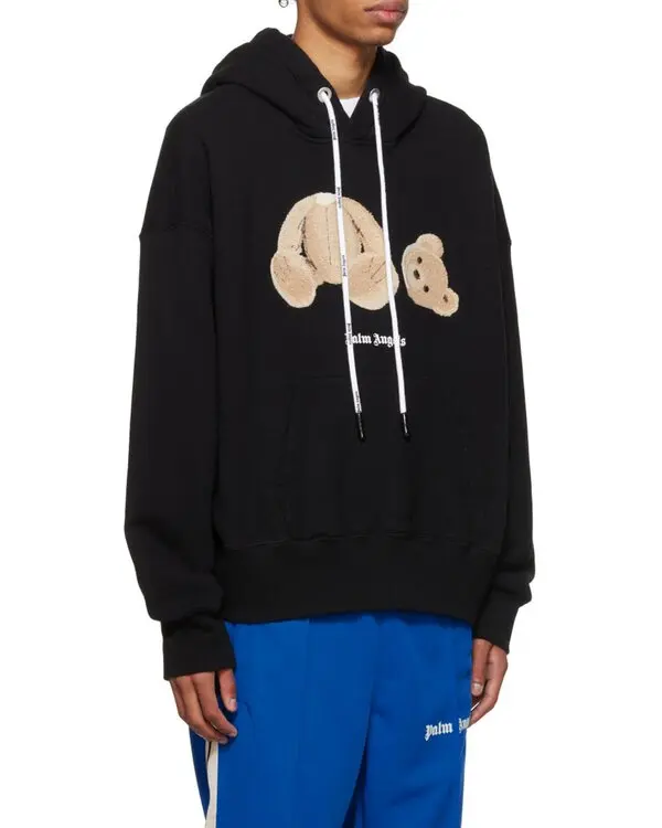 Palm Angels Bear-motif Hoodie - Black