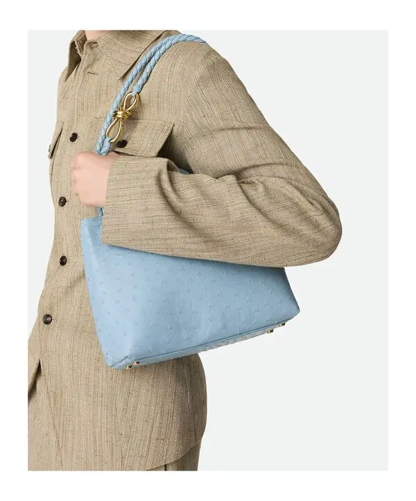 Bottega Veneta Small Andiamo Top Handle Bag In Ostrich Leather