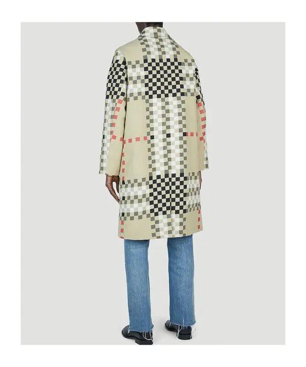 Burberry Pixel Check-print Single-breasted Coat