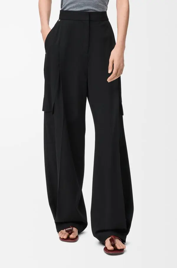 Loewe Relaxed Fit Cargo Trousers - Black