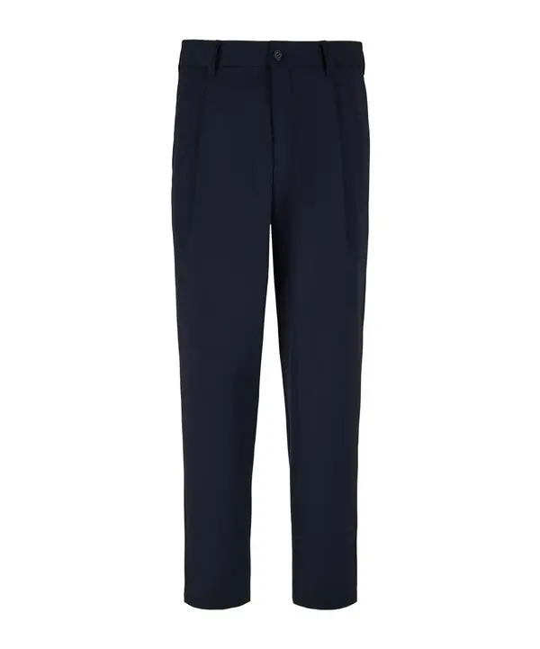 Giorgio Armani Tapered Leg Cropped Trousers - Black
