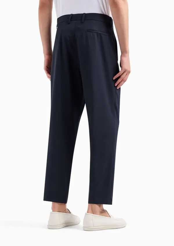 Giorgio Armani Tapered Leg Cropped Trousers - Black