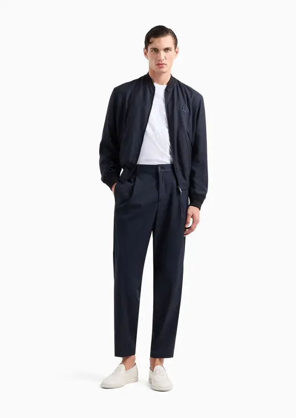 Giorgio Armani Tapered Leg Cropped Trousers - Black