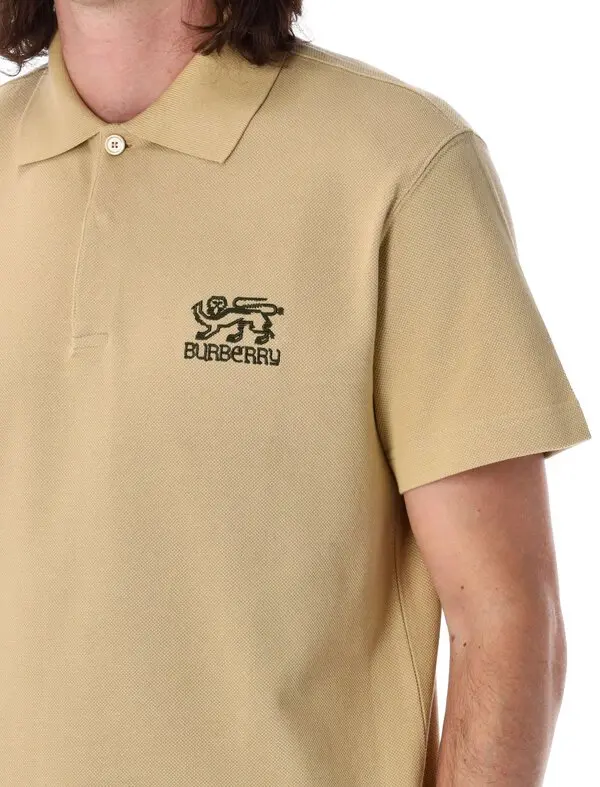 Burberry Logo Embroidered Short Sleeved Polo Shirt