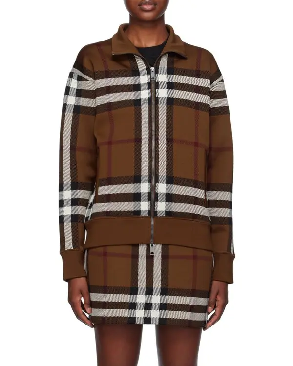 Burberry Check-print Zip-up Jacket