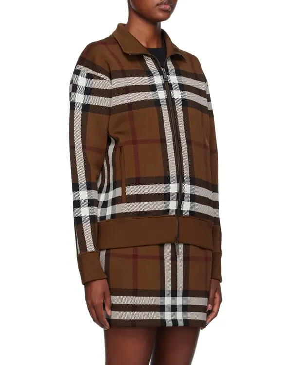 Burberry Check-print Zip-up Jacket