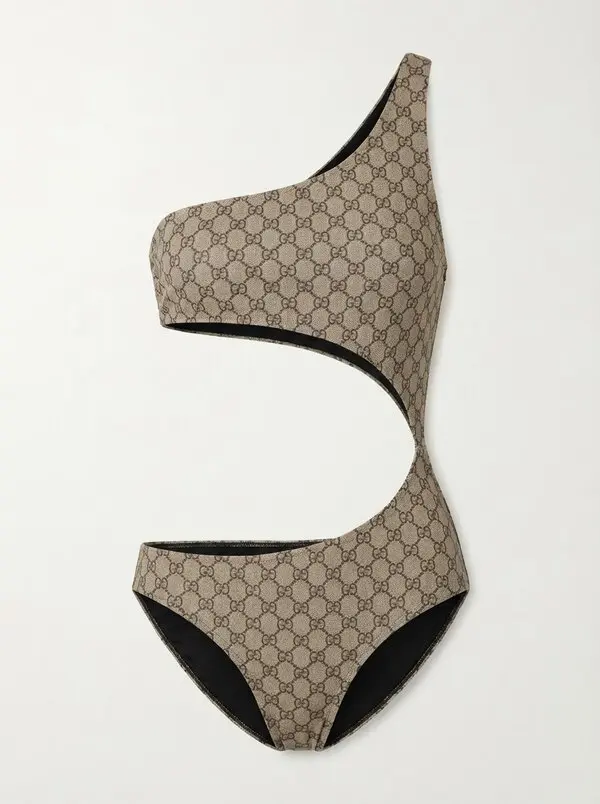 Gucci Gg Stretch Jersey One-piece Swimsuit - Nude
