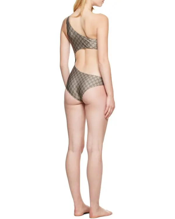 Gucci Gg Stretch Jersey One-piece Swimsuit - Nude