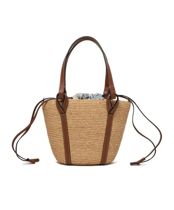 Helen Kaminski Raffia Drawstring Shoulder Bag