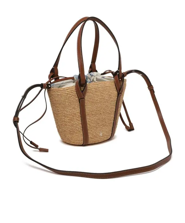 Helen Kaminski Raffia Drawstring Shoulder Bag