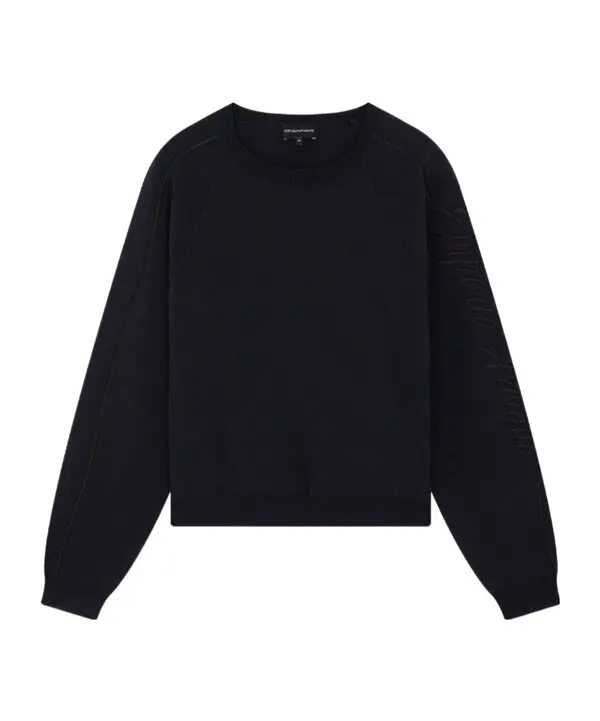 Emporio Armani Round Neck Knitted Sweater - Black