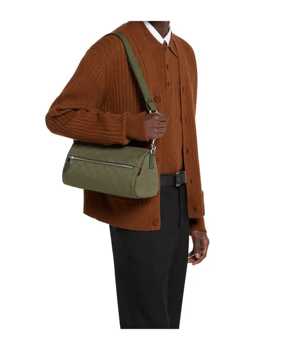 Gucci Gg Monogram Cylinder Duffle Bag - Forest Green