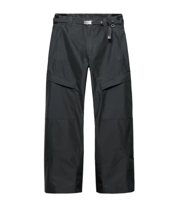 Prada Belted Straight-leg Trousers - Black