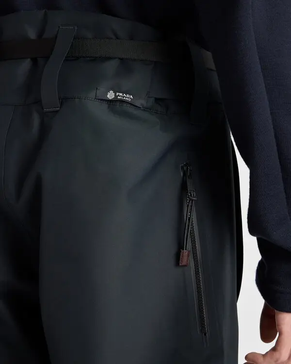 Prada Belted Straight-leg Trousers - Black