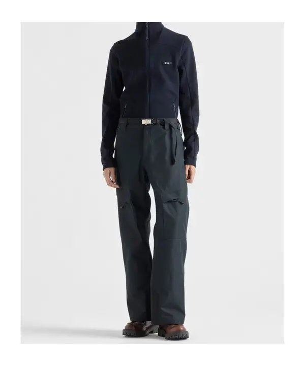 Prada Belted Straight-leg Trousers - Black