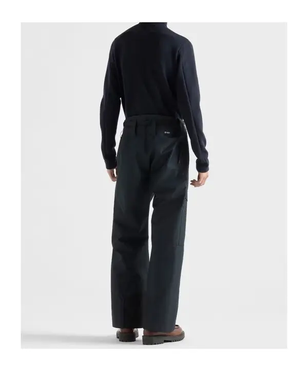 Prada Belted Straight-leg Trousers - Black