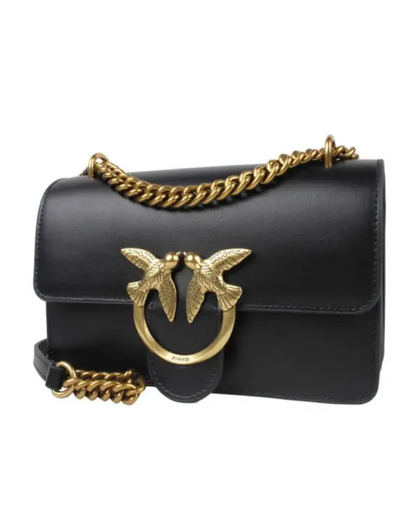 Pinko Love One Chain-linked Mini Shoulder Bag - Black