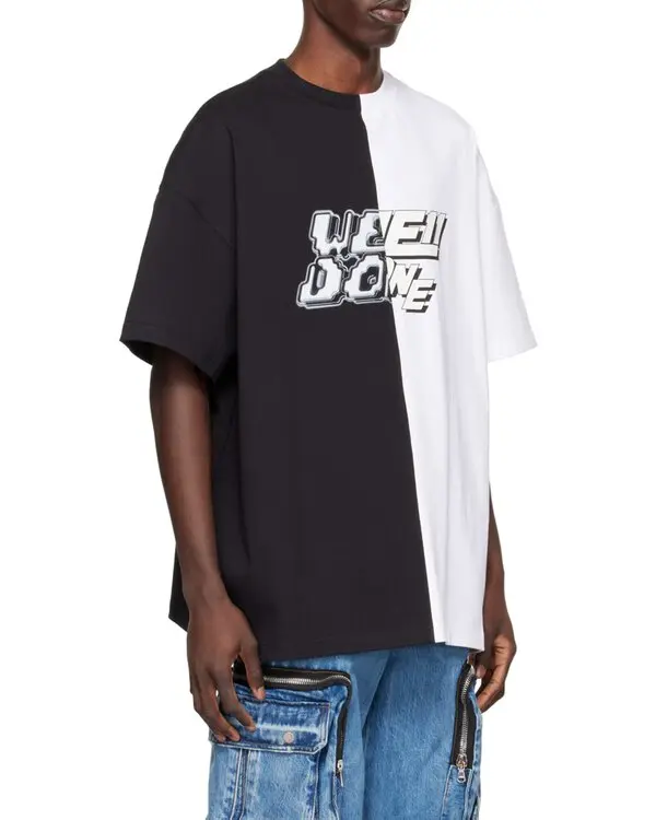 We11Done Two-tone Logo-print T-shirt