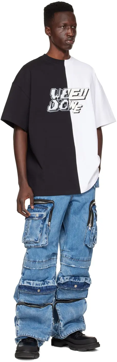 We11Done Two-tone Logo-print T-shirt