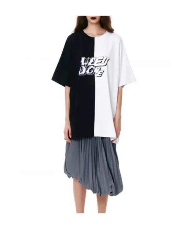 We11Done Two-tone Logo-print T-shirt