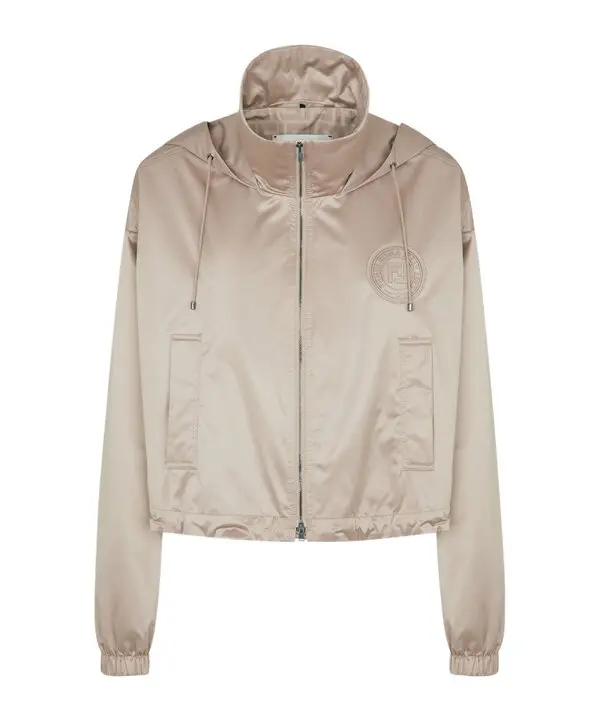 Fendi Cropped Drawstring Hooded Jacket