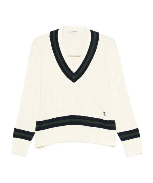 SPORTY  RICH Sporty & Rich V-neck Striped Knitwear