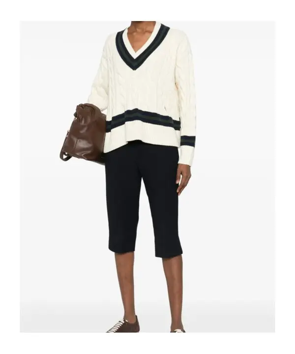 SPORTY  RICH Sporty & Rich V-neck Striped Knitwear