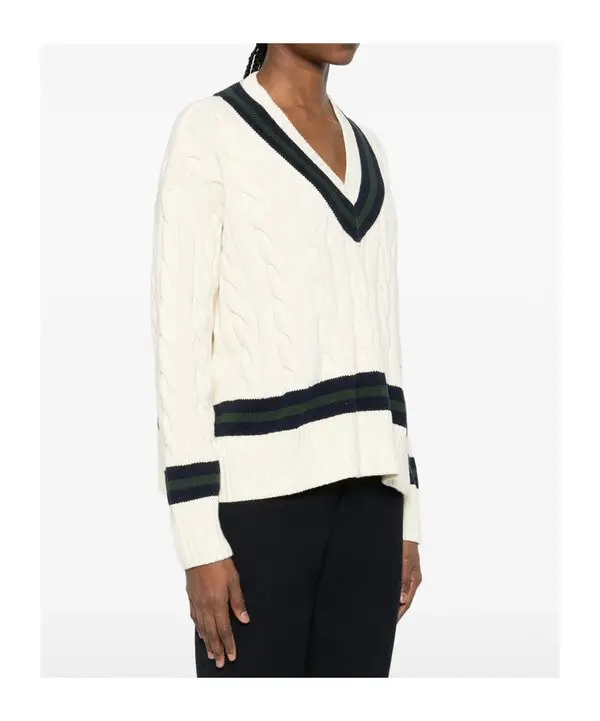 SPORTY  RICH Sporty & Rich V-neck Striped Knitwear
