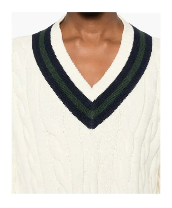SPORTY  RICH Sporty & Rich V-neck Striped Knitwear