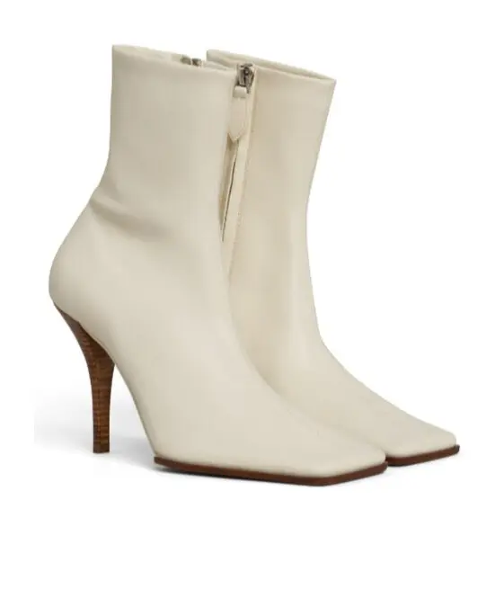 Alaïa Soft Square Ankle Boots - White