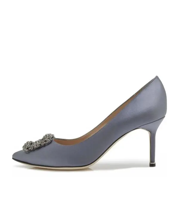 Manolo Blahnik Embellished Stiletto High Heels - Grey