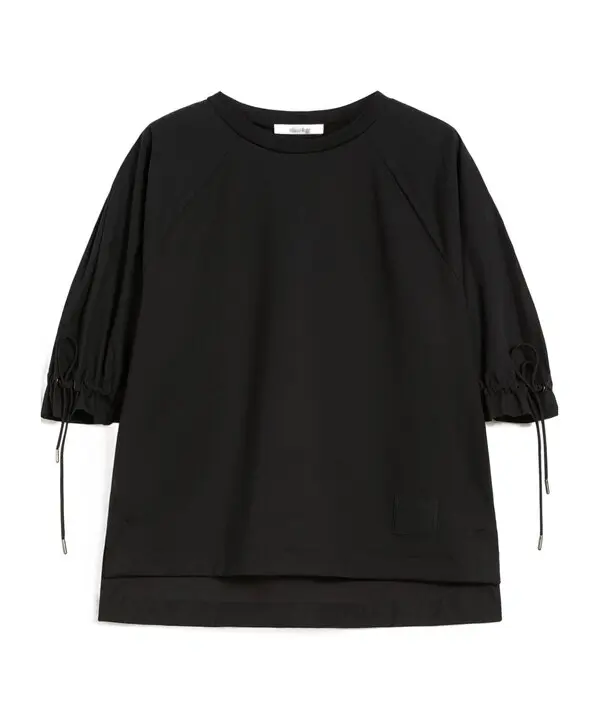 Max Mara Drawstring Sleeve Top - Black