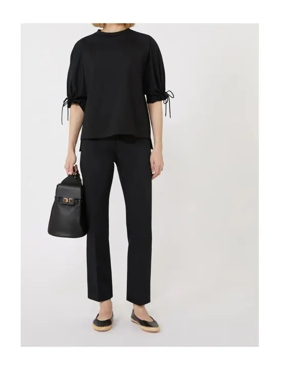 Max Mara Drawstring Sleeve Top - Black