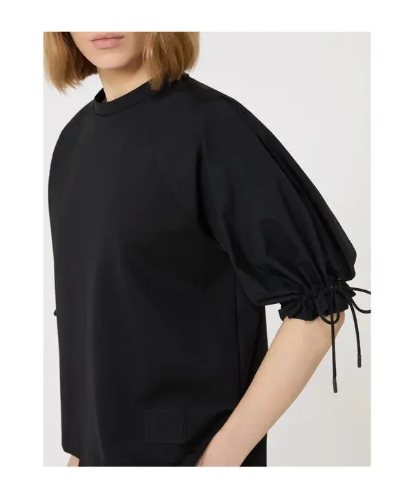 Max Mara Drawstring Sleeve Top - Black