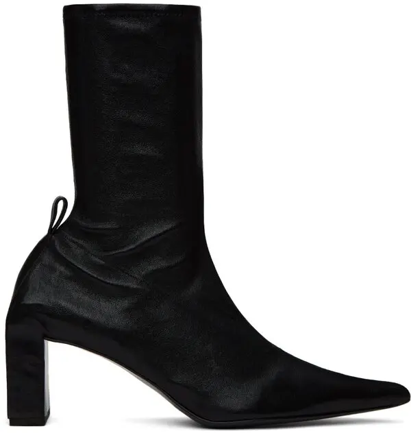JIL SANDER Pointed-toe Block Heel Ankle Boots