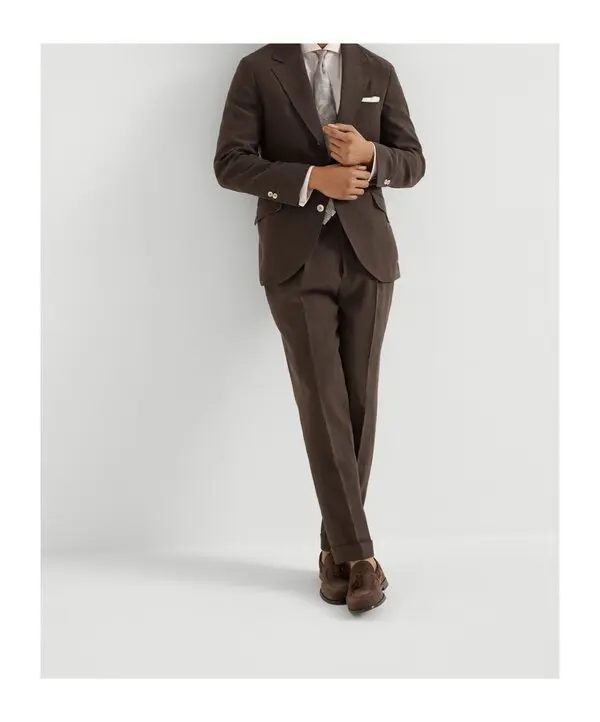 Brunello Cucinelli Pleated Tailored Trousers - Brown