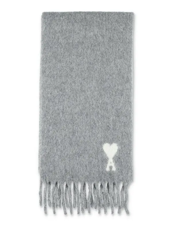 Ami De Coeur Fringed Scarf - Gray