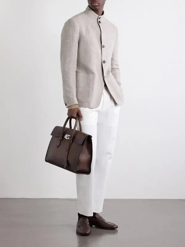 Berluti E'mio Full-grain Leather Briefcase
