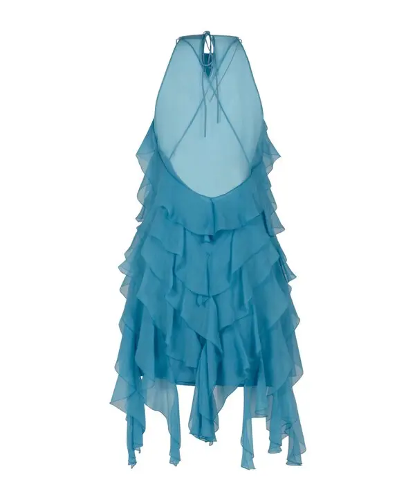 Alberta Ferretti Sleeveless Ruffled Dress