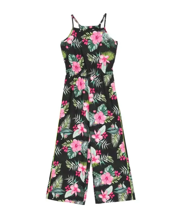 Monnalisa Floral Print Jersey Jumpsuit - Green