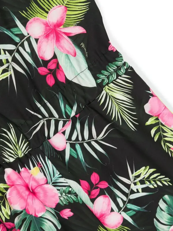 Monnalisa Floral Print Jersey Jumpsuit