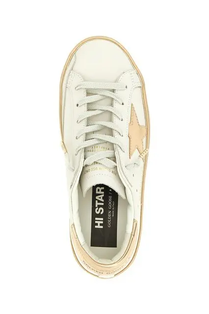 GOLDEN GOOSE Hi Star Lace-up Sneakers - White