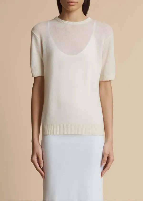 Khaite The Pierre Short-sleeved Jumper - White