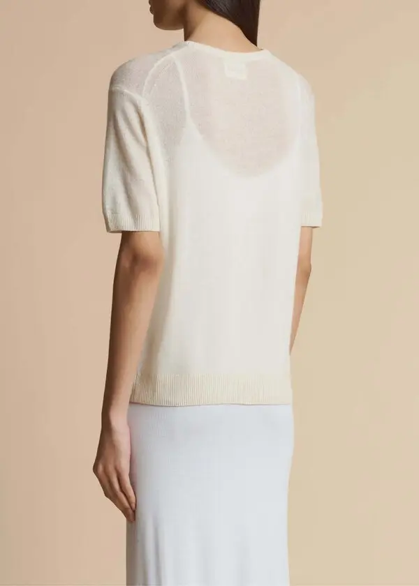 Khaite The Pierre Short-sleeved Jumper - White