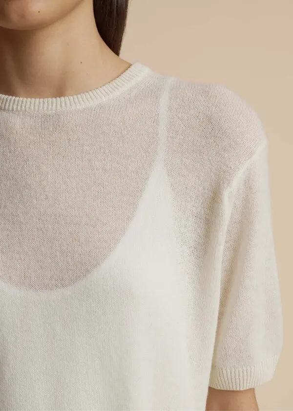 Khaite The Pierre Short-sleeved Jumper - White