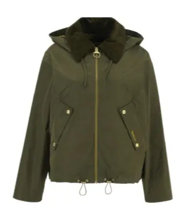 Barbour Weaver Cropped Hooded Jacket - Green