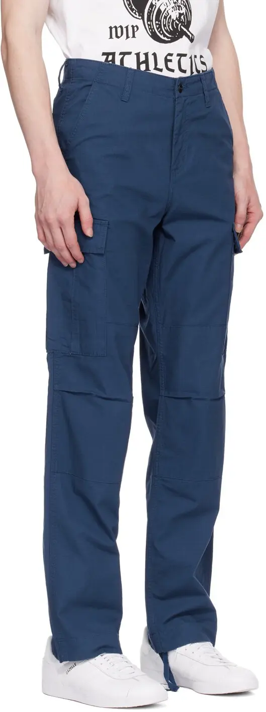 Carhartt Work In Progress Logo Casual Pants - Blue